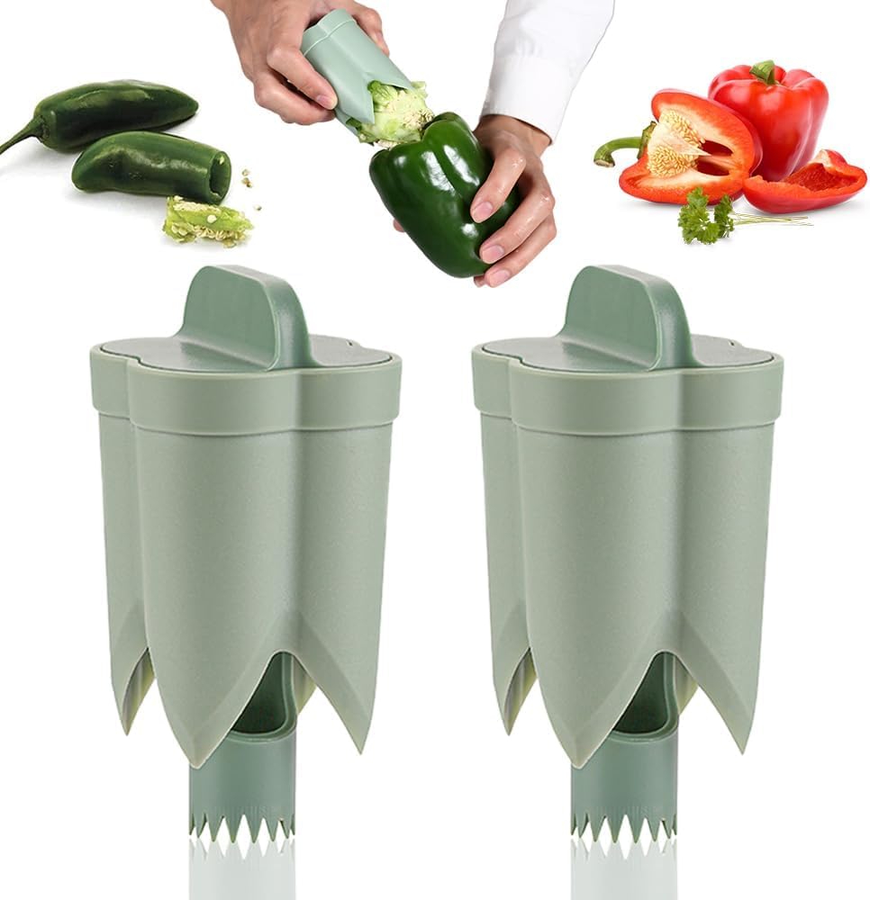 Amazon.com: Pepper Seed Corer Remover, 2025 New 2 in 1 Fruit Pepper ...