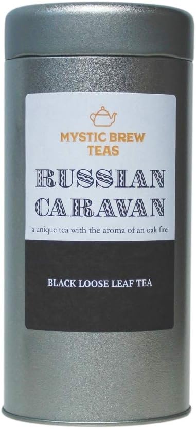 Mystic Brew Teas Russian Caravan Loose Leaf Tea 100 Grams Caddy ...