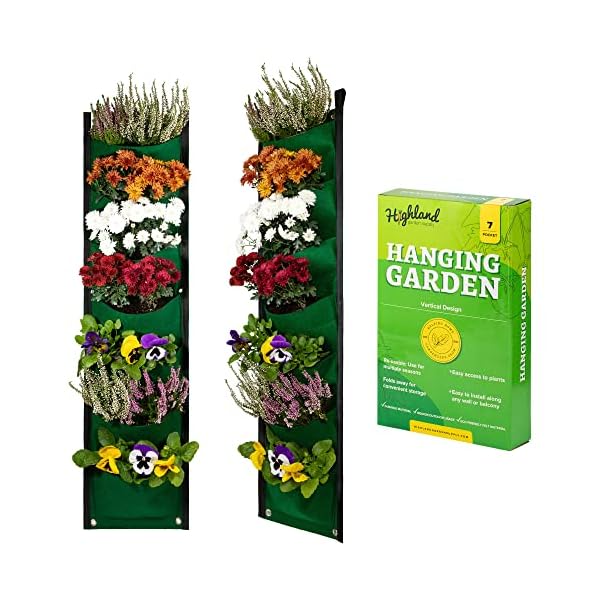 Hanging Vertical Garden Planter 7 Bag Flower Pouch Living Wall Planter ...