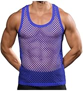 Beotyshow Mens Mesh Fishnet Tank Tops Fitted Sleeveless Night Club ...