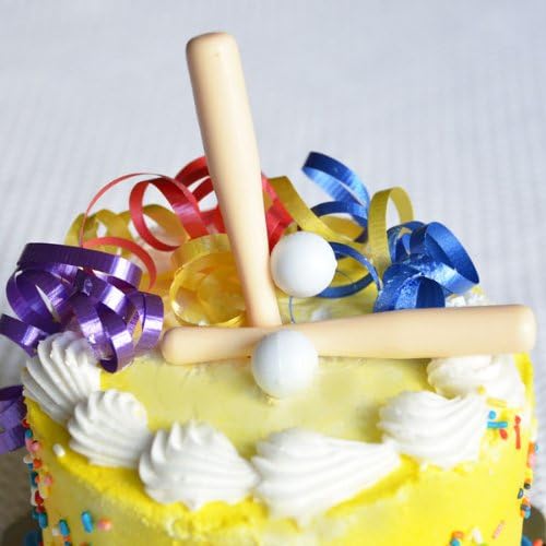 Amazon.com: Baseball Bat & Ball Cake Topper (6 Count) : Grocery ...