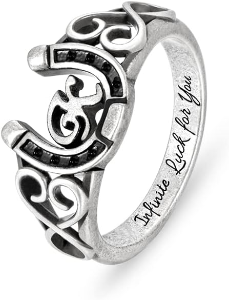 Amazon.com: AILIN Customize Horseshoe Rings For Women Sterling Silver ...