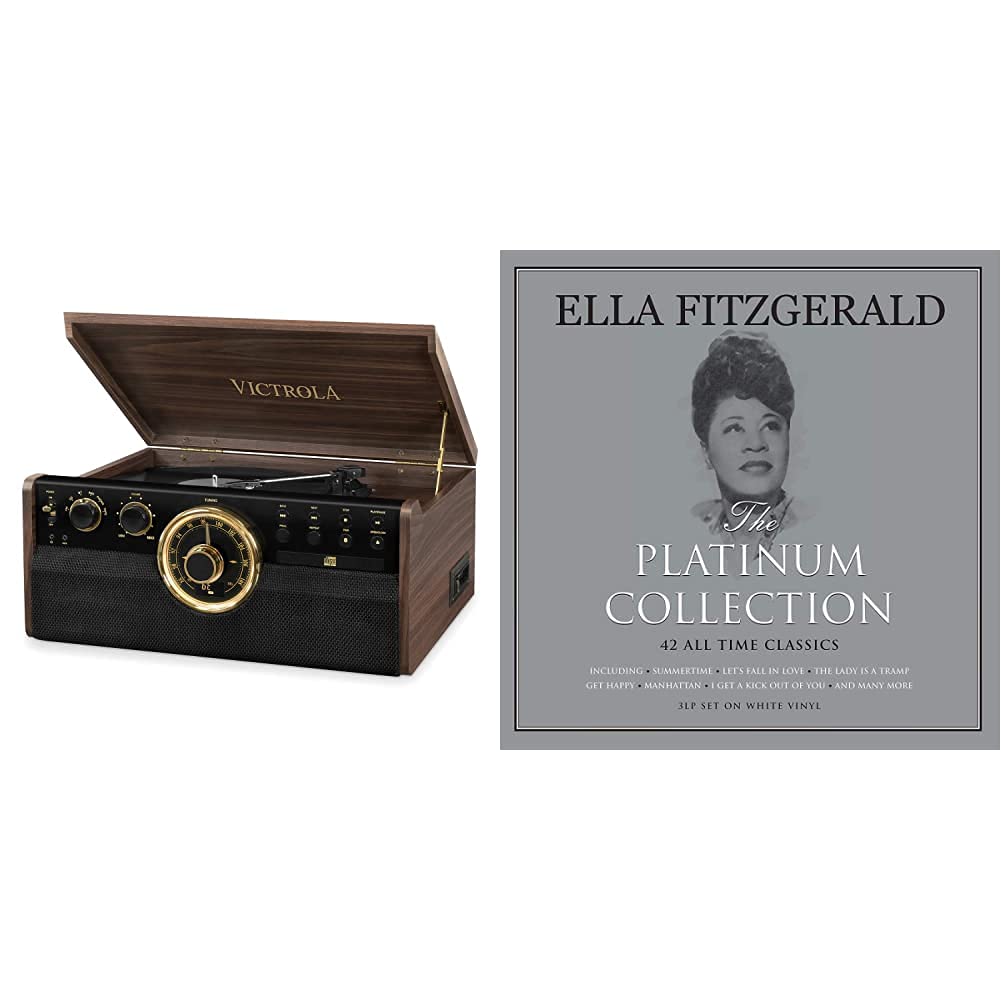 Buy Victrola Empire 6-in-1 Wood Vintage Bluetooth Record Player with 3 ...