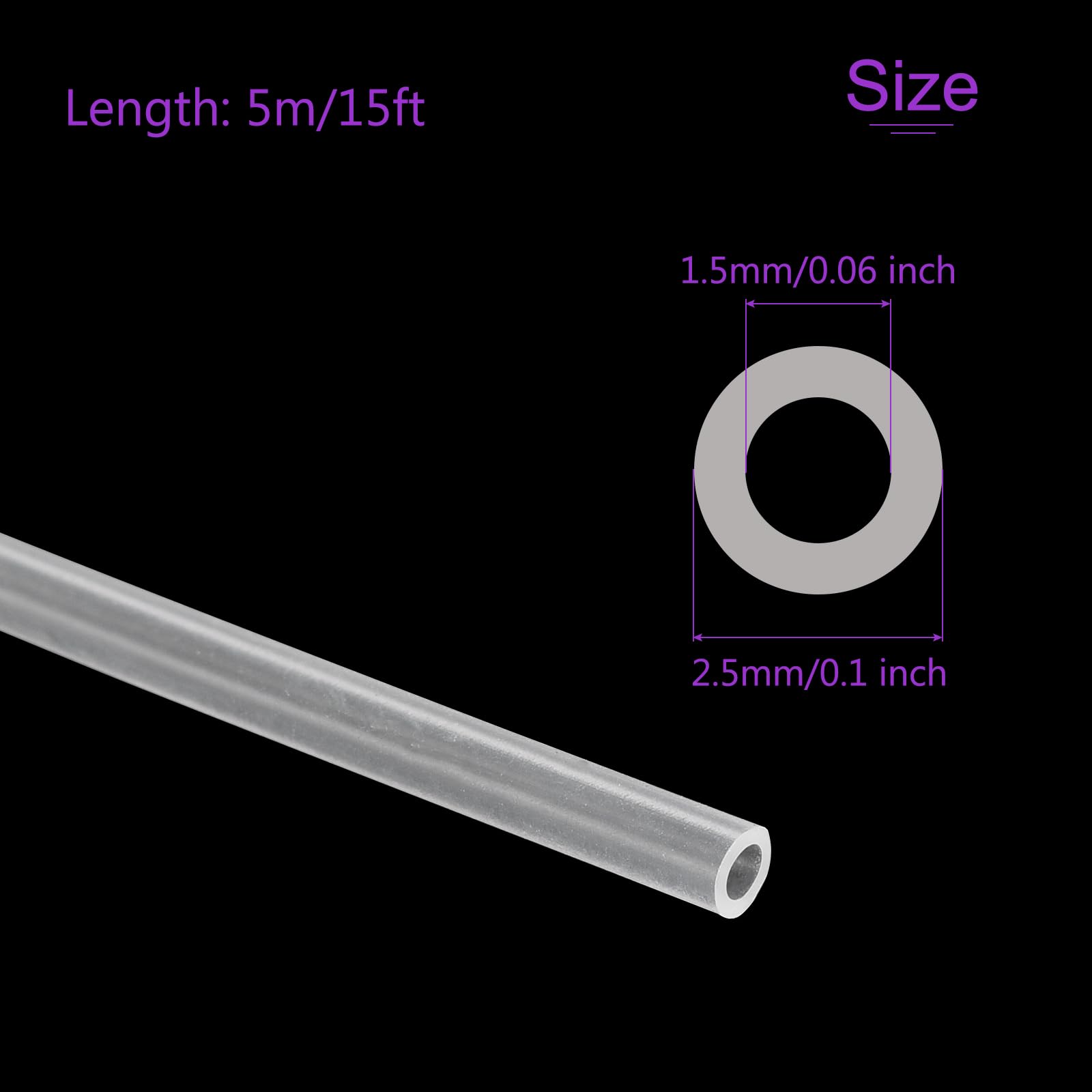 Snapklik.com : DMiotech Silicone Tubing Clear Plastic Tube, 1.5mm ID X ...
