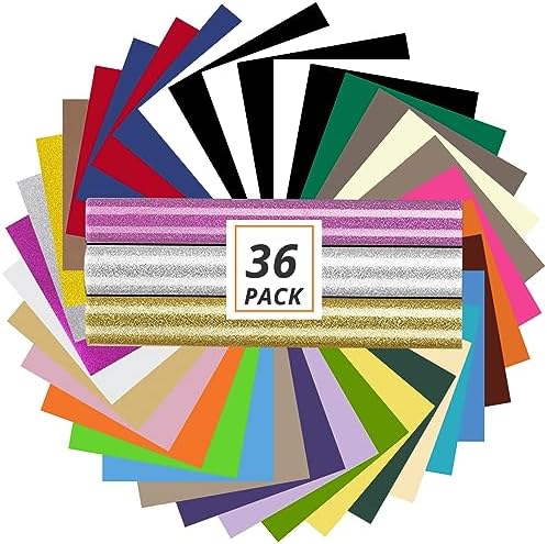 Heat Transfer Vinyl 30 Pack: Ohuhu 12" x 10" Iron on Vinyl for Cricut ...