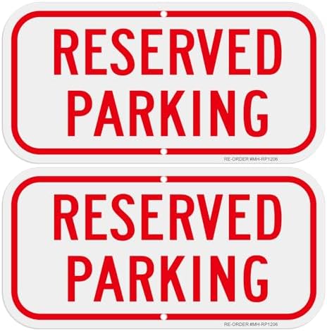2 Pack Reserved Parking Signs,12x6Inch Aluminum Reserved Sign, UV ...