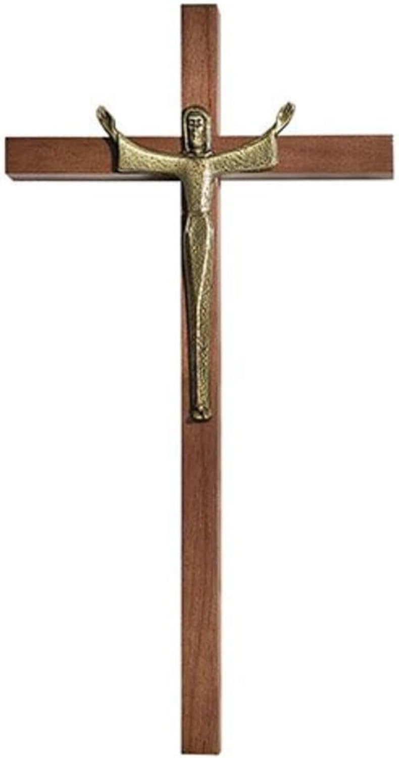 Amazon.com: Needzo Wooden Hanging Crucifix, Thai Rubber Wood Wall Cross ...