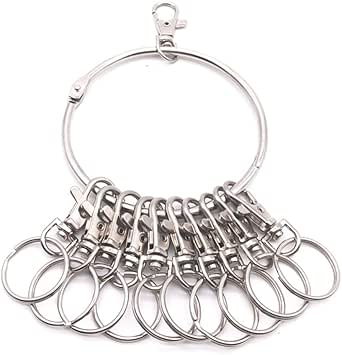 1PC Portable Metal Ring Key Organizer Holder with Swivel Clasps Janitor ...