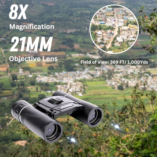Ghime Binoculars for Long Distance 8x21 Compact Binocular Small Clear ...