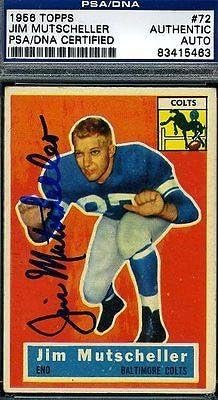 Jim Mutscheller Colts Signed 1956 Topps Certified Authentic Autograph ...
