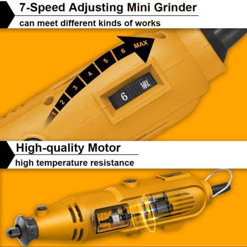 INGCO Mini Grinder Kit, 6 Adjusting Speed, 130w Min Size Electric ...