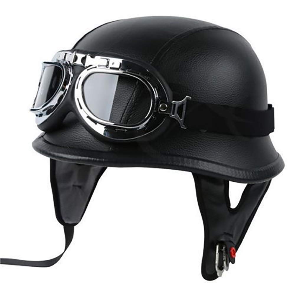 Johnnylulu Retro Open Face Motorcycle Crash Half Helmet Dot ...