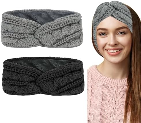 Amazon.com: CAVETEE Winter Headbands for Women, 2 Pieces Hairband Ear ...