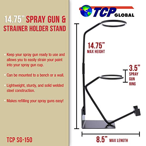TCP Global Gravity Feed Paint Spray Gun Holder Stand with Strainer ...