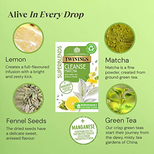 Twinings Superblends Cleanse Tea - Green Tea Herbal infusion with ...