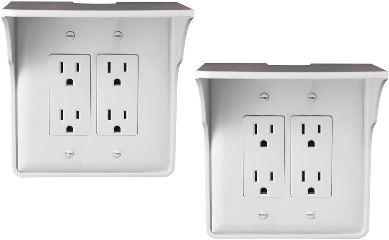 Amazon.com: LOUIS FELT 2 Pac White Double Wall Outlet Shelf-Home Wall ...