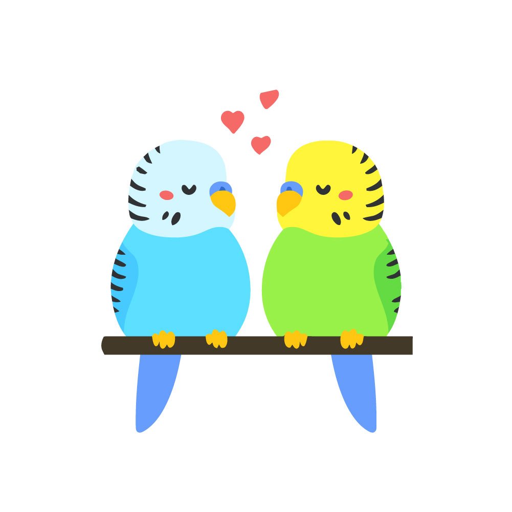 Amazon.com: Dark Spark Decals Cute Chibi Budgie Bird Lovers On a Branch ...