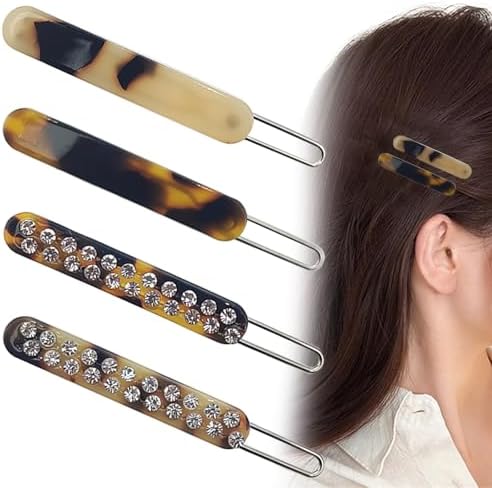 Amazon.com : Mxxipp 4Pcs French Barrettes Slides Clips for Women Fine ...
