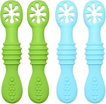 YARDHOBI Baby Led Weaning Spoons, Silicone Baby Spoons, Self Feeding ...