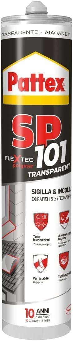 Pattex SP101 Transparent, Sigillante trasparente per interni ed esterni ...