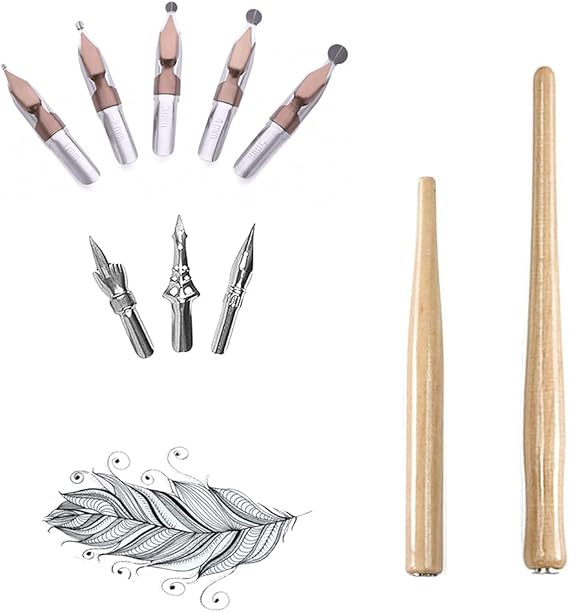 MiaLover 10 Stück Schreibfeder set,Federhalter mit Zeichenfeder für ...