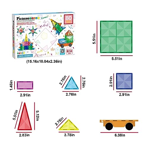 Snapklik.com : 80 Pieces Magnetic Building Blocks Tiles Magnet Toys ...