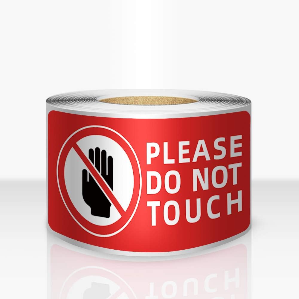 Amazon.com: 200 PCS Do Not Touch Stickers Tape 3"×6" Inches Please Don ...