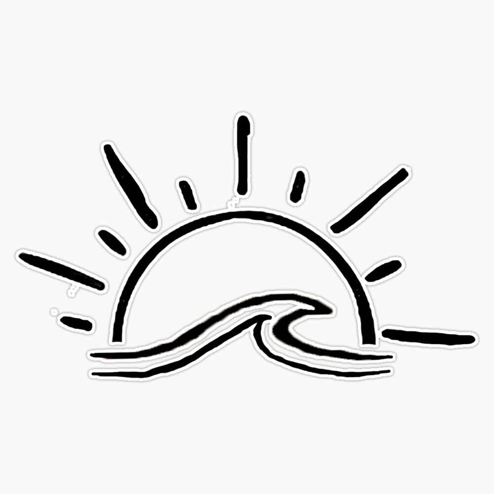 Amazon.com: Sun And Wave Vinyl Sticker Waterproof Bumper Sticker Laptop ...