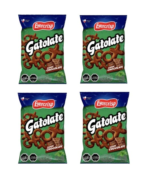 gatolate snack chileno con sabor a chocolate, 4 paquetes de 1.06oz ...