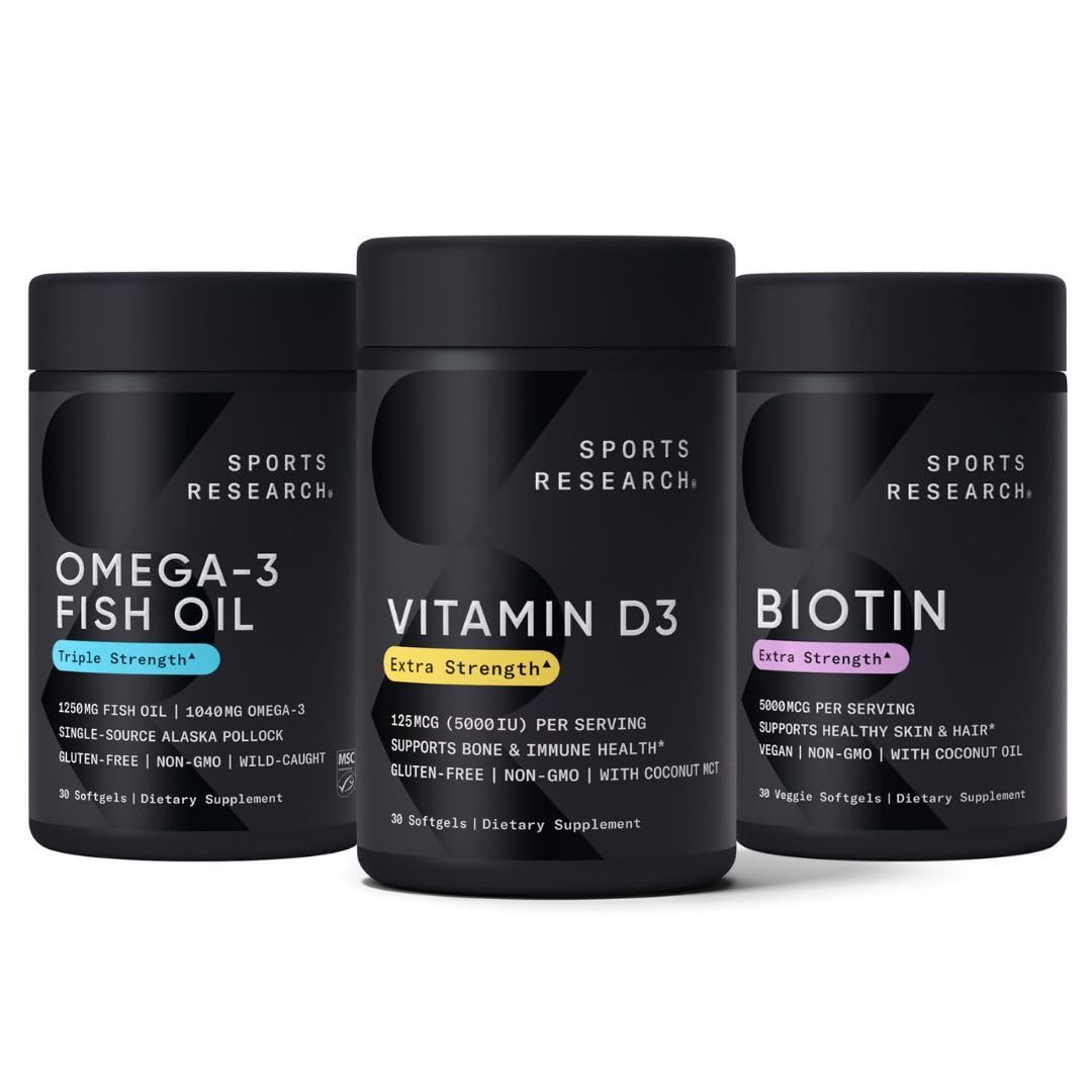 Amazon.com: Sports Research Triple Strength Omega 3 Burpless Fish Oil ...