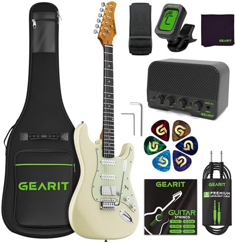 Amazon.com: GEARit Electric Guitar (Premium Ash Tonewood),Thinline Semi ...