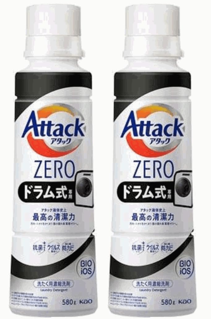 Amazon | ア タ ックZEROドラム式専用 本体 580g 2個 | ノーブランド品 | 液体洗剤