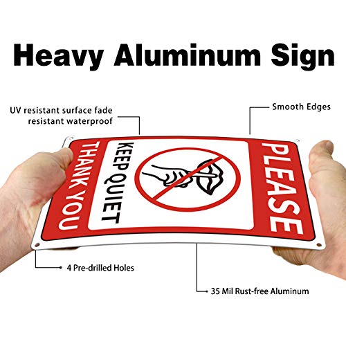 GLOBLELAND Please Keep Quiet Thank You Sign for Indoor Outdoor Business ...