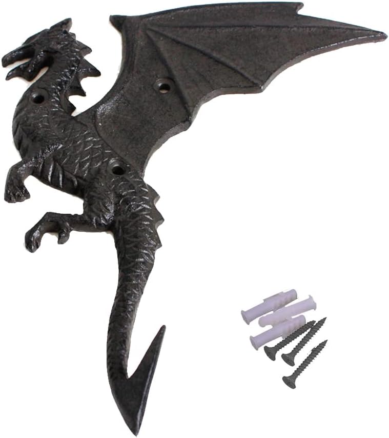 Amazon.com: WINTENT Solid Cast Iron Dragon Hook Hanger for Key Coat ...