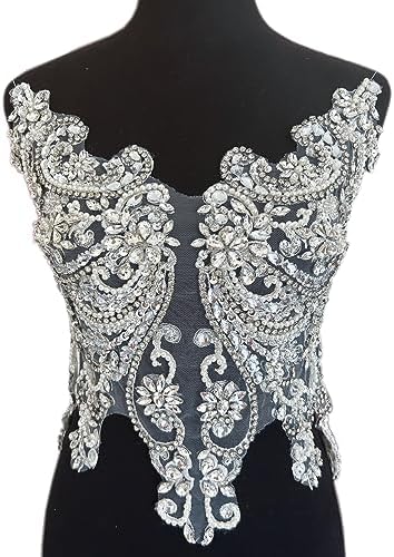 Amazon.com: Noble Pure Handmade Big Beaded Crystal AB Color Patches Sew ...