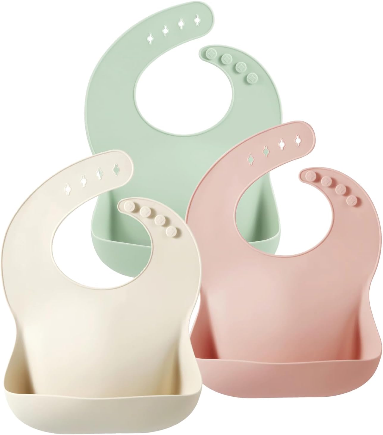 Amazon.com: PandaEar Set of 3 Silicone Baby Bibs Waterproof, Soft ...