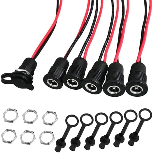 Amazon.com: DC-022D 5.5 x 2.1mm Female DC Power Jack Threaded Panel ...