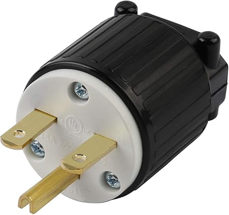 USA 3-Prong Male AC Plug, UL Nema 6-15P 3 Pole Straight DIY Rewirable ...