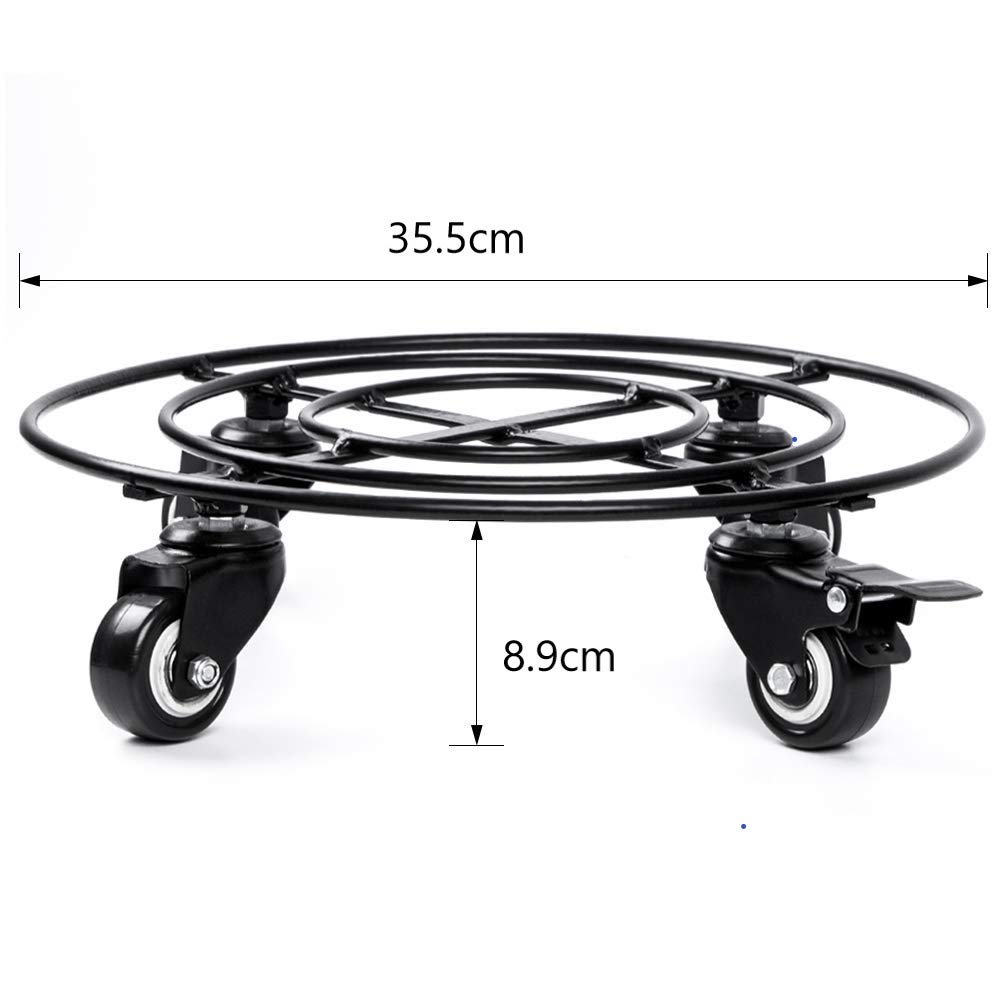 Amagabeli 14in Metal Plant Caddy Heavy Duty Iron Potted Plant Stand ...