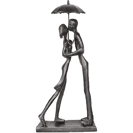 Amazon.com: Artgenius Cast Bronze Romantic Couple Sculpture, Lovers ...