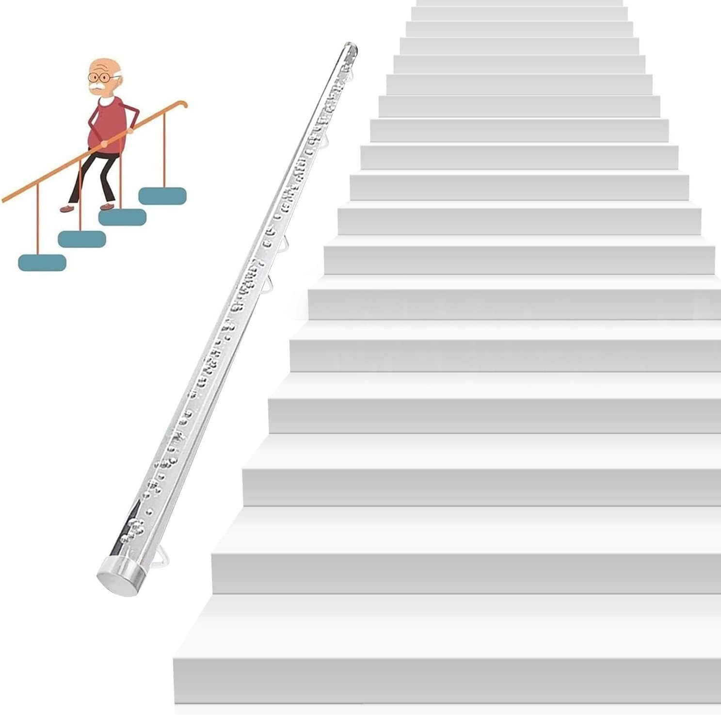 Acrylic Stair Railing Handrail, 2 Ft/ 3ft/ 5ft/ 7ft/ 9ft/ 10ft/ 20ft ...