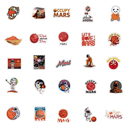 50 Pcs Mars NASA Stickers|Vinyl Decal Merchandise Laptop Stickers Mars ...