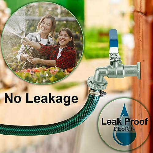 Garden Tap Kit – 3/4″ Garden Lever Tap Valve with Blue Handle – Silver ...