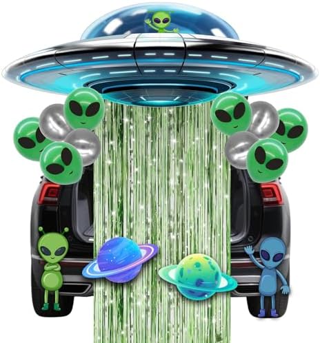 Amazon.com: LIANORIST UFO Aliens Trunk or Treat Car Decorations Kit ...