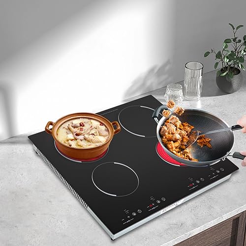 JAYGOVAN Electric Cooktop 4 Burner,110V Plug in Electric Stovetop with ...