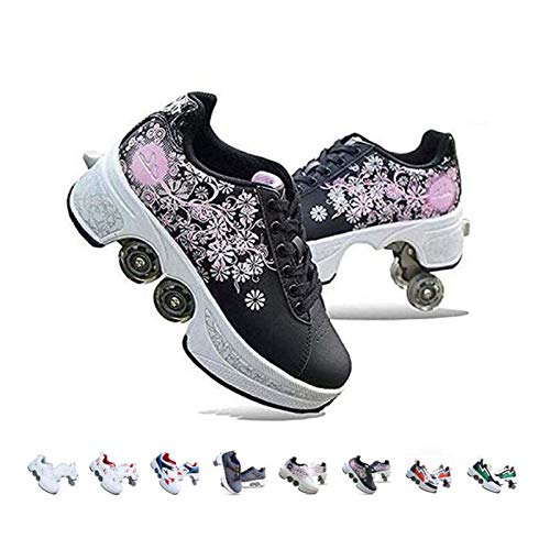 Roller Skates for Women Outdoor,Parkour Shoes with Wheels for Girls ...