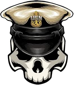 Amazon.com: US Navy Chief with Cover Decal - 5 Inch Vinyl Decal - US ...