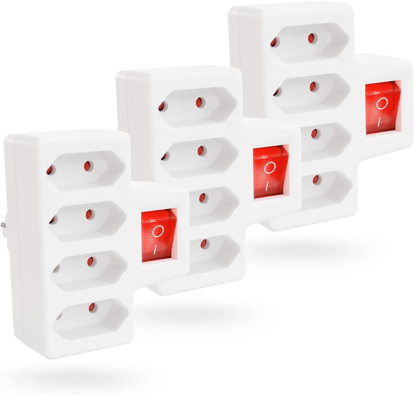 benon 2 x Mehrfachstecker - Steckdosen-Adapter mit Schalter und ...