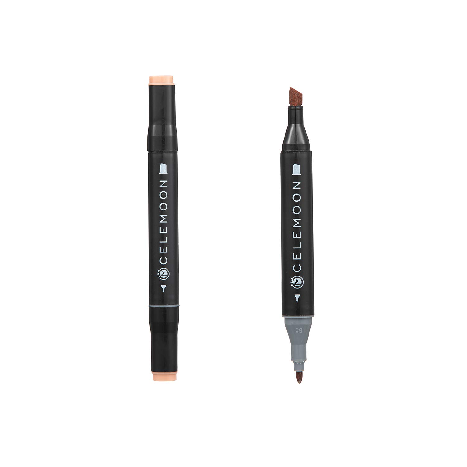 CeleMoon 36 Skin Tone Colors Dual Tip Alcohol Markers Pens, Fine and ...