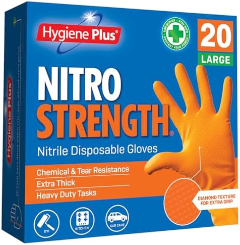 Hygiene Plus Nitro Strength Disposable Gloves (Pack of 20) : Amazon.com ...